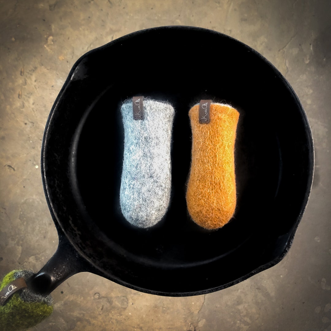 2 Cast Iron Skillet Covers, Cast Iron Pan Handle Cover, Oven Mits, Eco ...