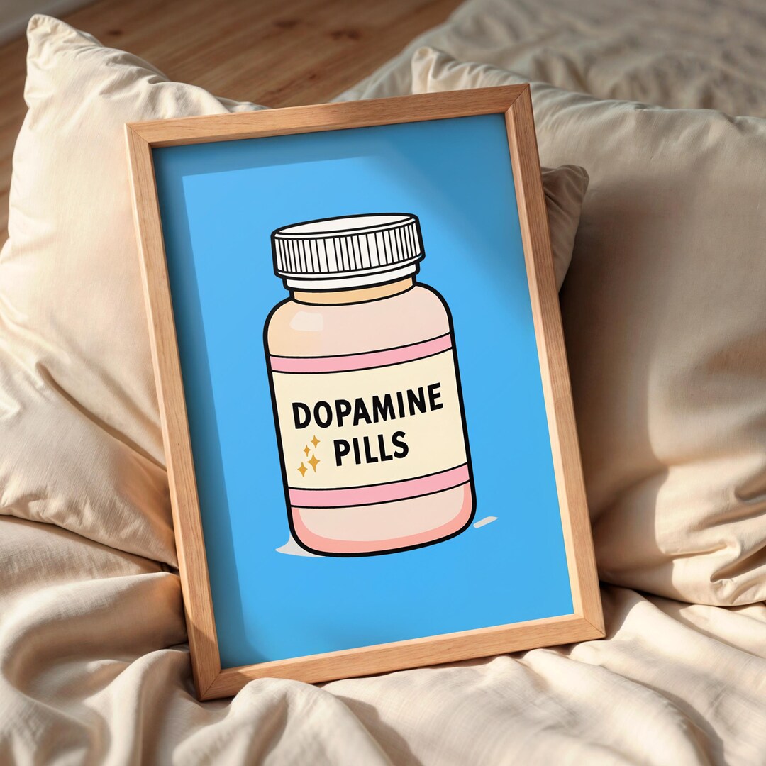Dopamine Pills Print Bright Colours Dopamine Decor Typography Trendy ...