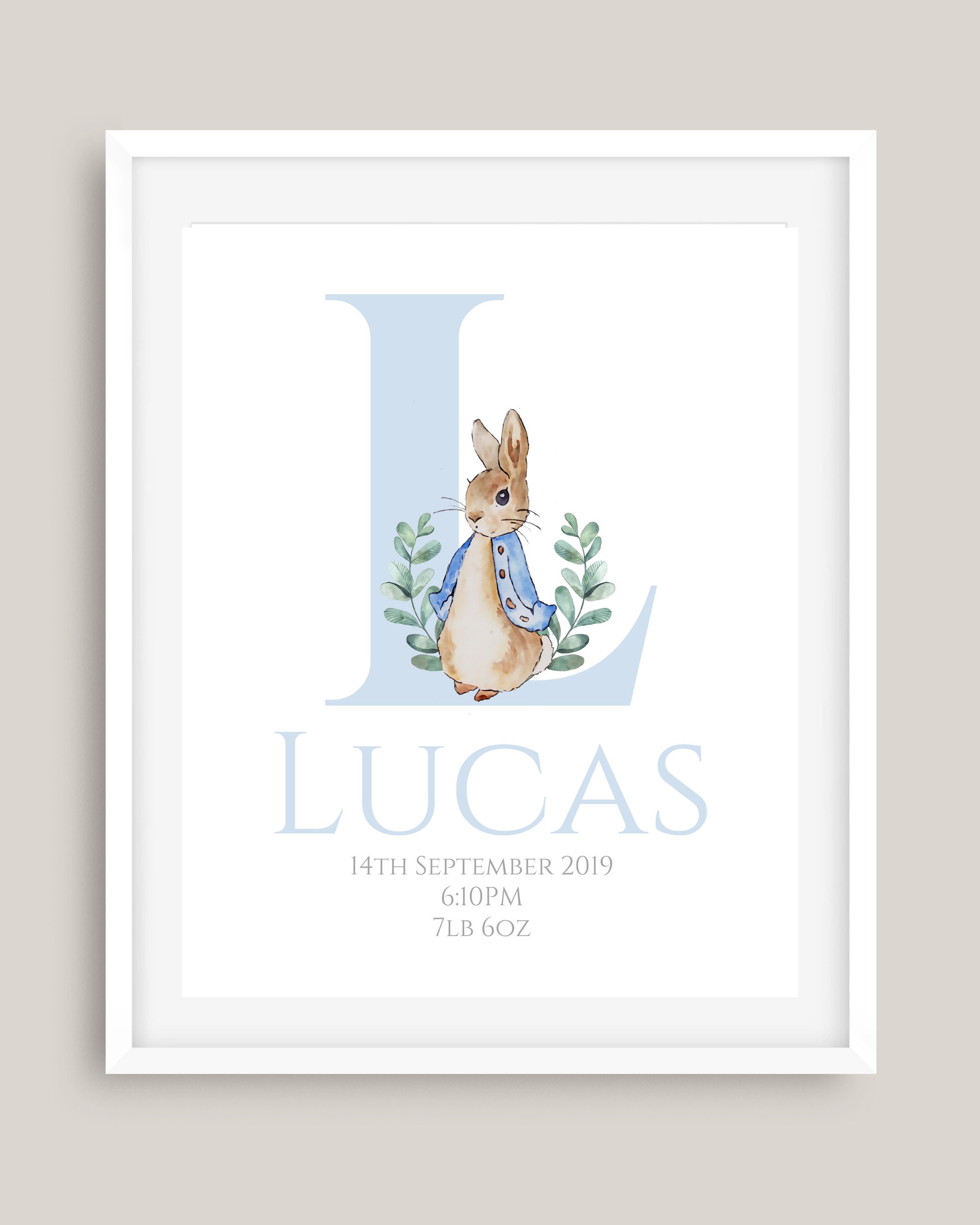 Peter Rabbit Beatrix Potter Personalised Baby Name Nursery | Etsy