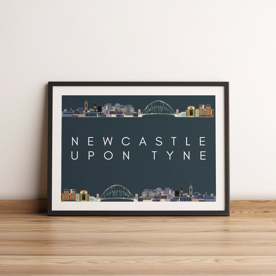 Newcastle Skyline England Cityscape Art Print Poster Geordie - Etsy