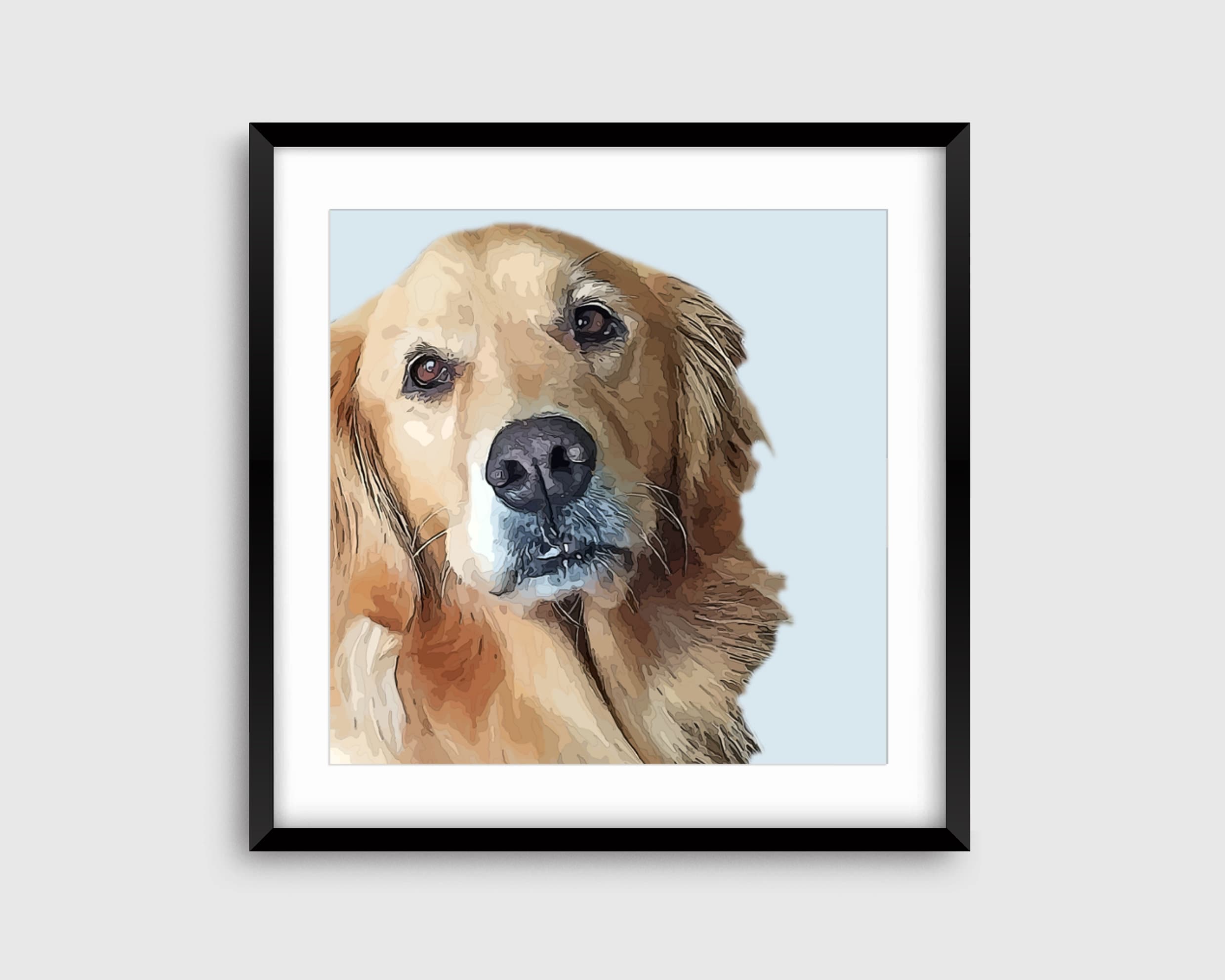 Retrato de perro enmarcado imagen personalizada de la | Etsy