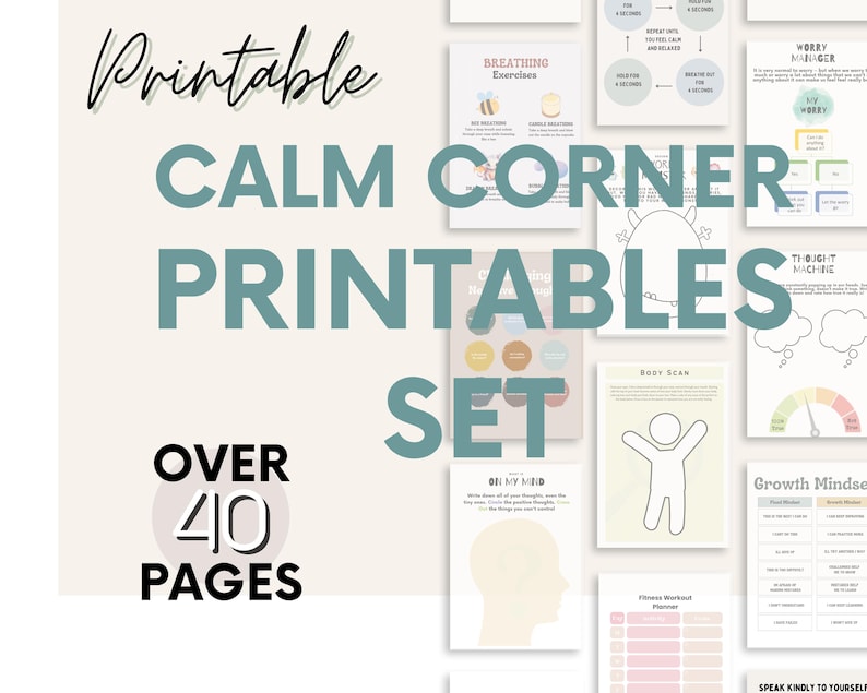 40 Calming Corner Classroom Decor Resources Calming Down Printable ...