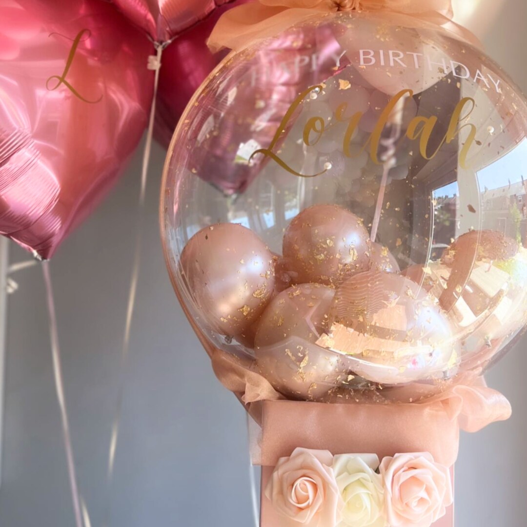 Personalised Bubble Balloon Box Clear Bubble Balloon Birthday ...