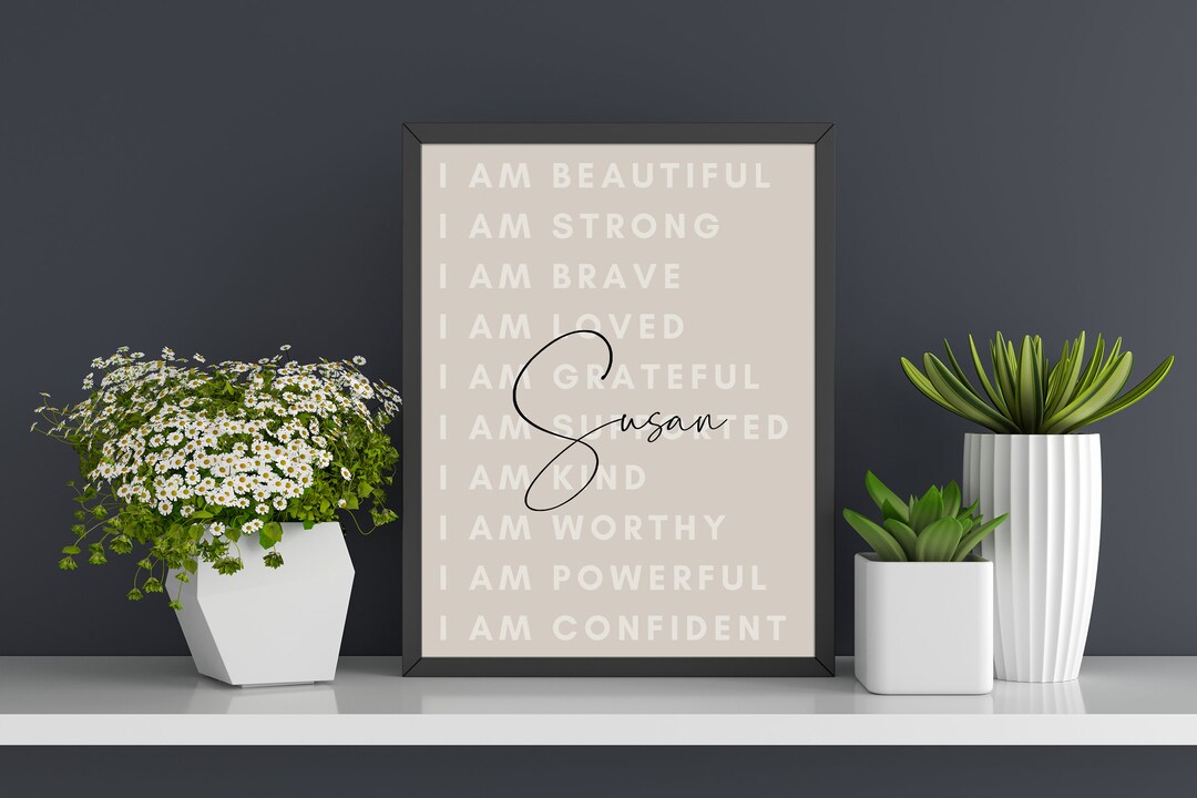 Personalisierte Affirmation Druck, A1 A2 A3 A4, benutzerdefinierte ...