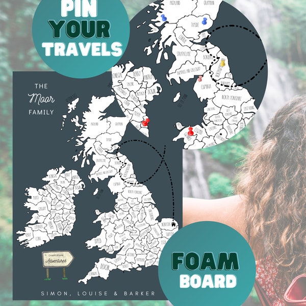 Uk Map Pin Board - Etsy UK