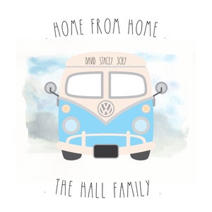 Personalised Caravan Campervan Print, Home From Home, Travel Adventures ...