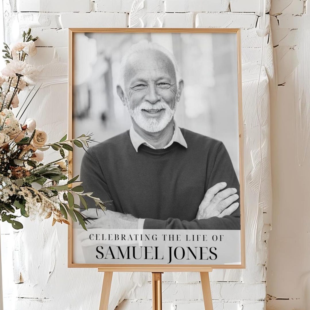 Funeral Welcome Sign, Celebration of Life Poster, Memorial Sign for ...