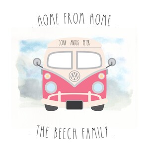 Personalised Caravan Campervan Print, Home From Home, Travel Adventures ...