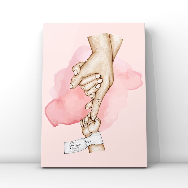 New Baby Gift Personalised Hands Print DIGITAL DOWNLOAD - Etsy