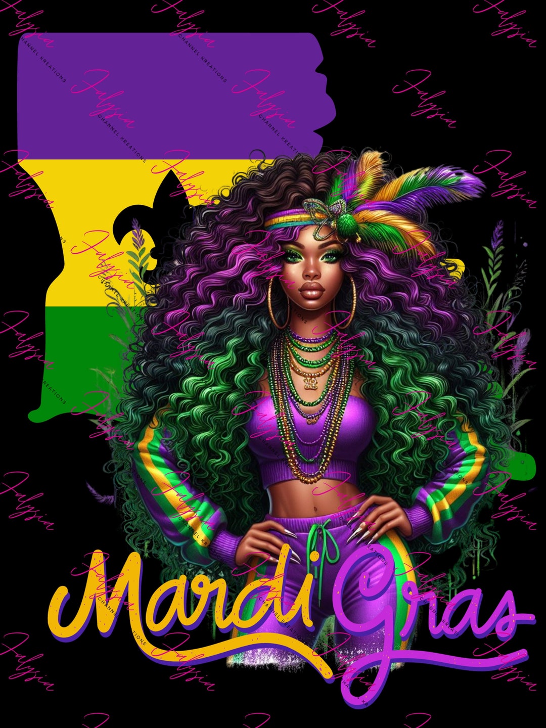 Mardi Gras Girl Png Etsy