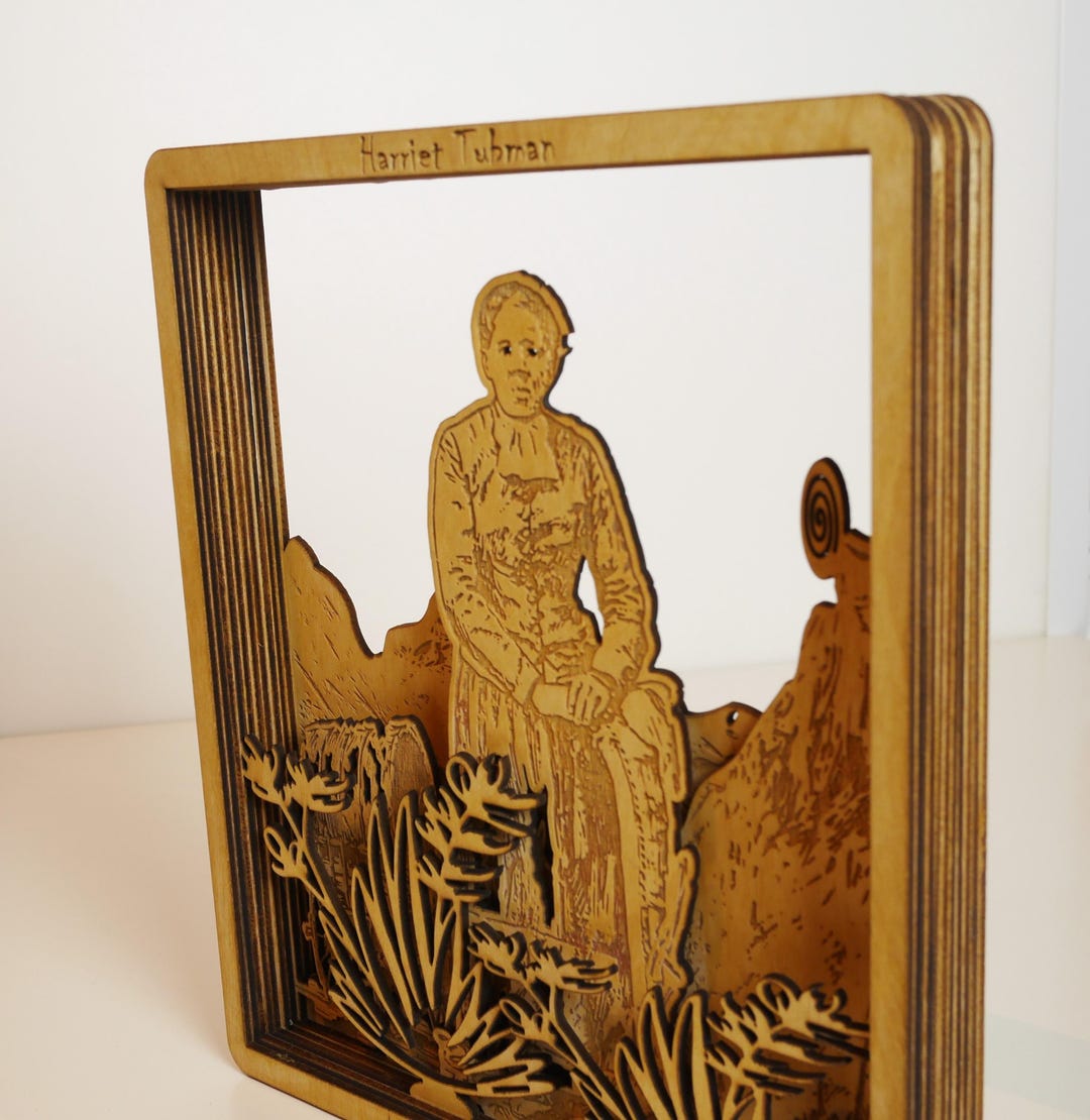 Layered 4D Woodcut Portraits - Harriet Thubman - Etsy