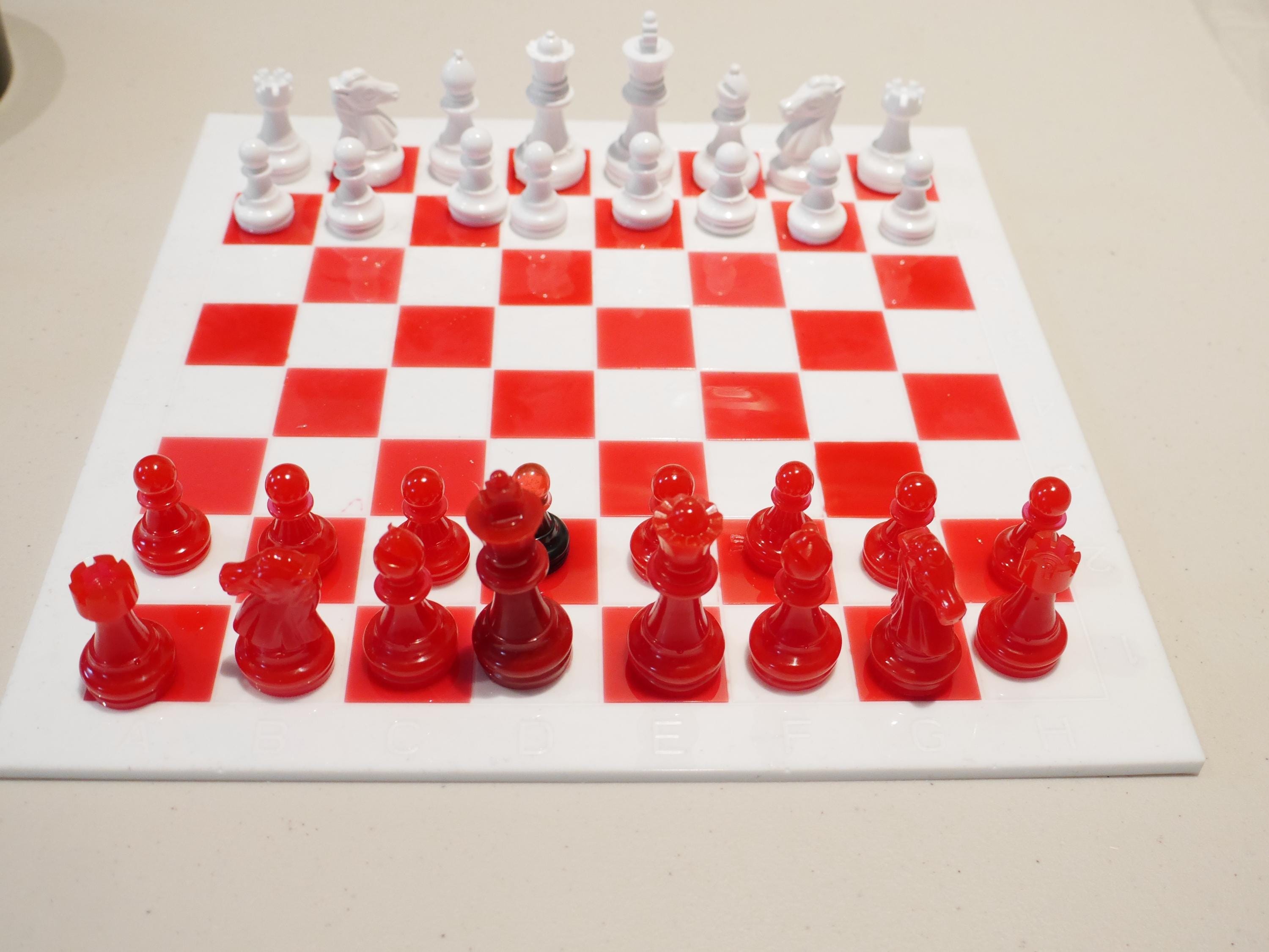 Crimson on Ivory Chess Board Set – Handmade, Unique & Mesmerizing - Etsy