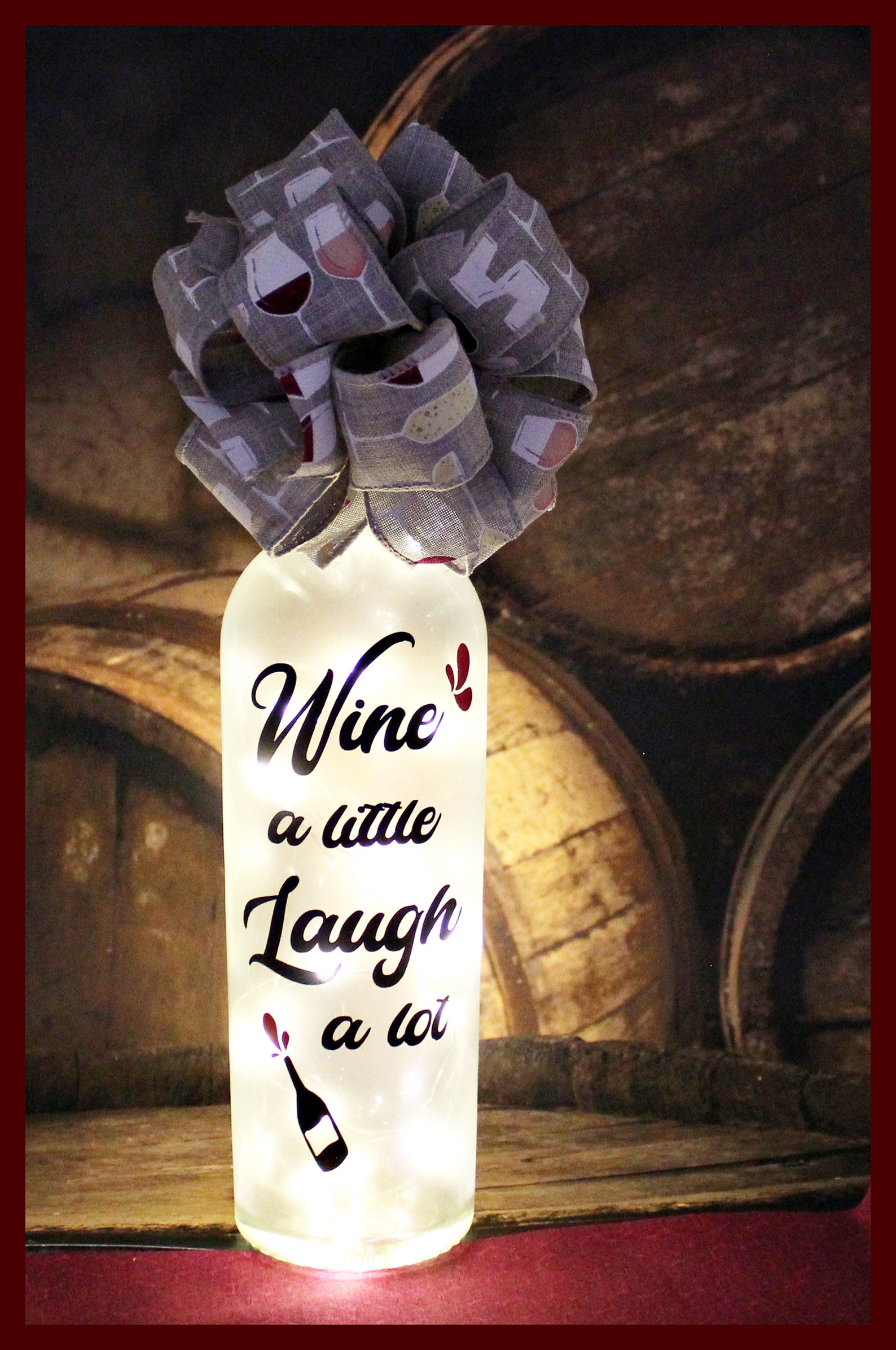 Wine a Little Laugh a Lot-wine Themed-lighted Wine Bottles-gift-home ...