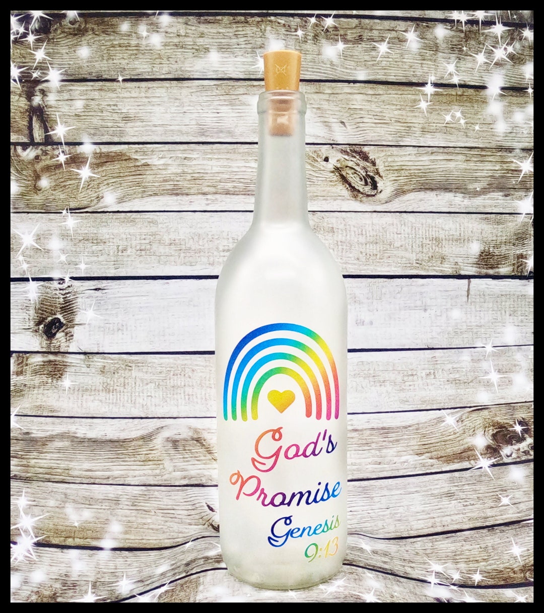 God's Promise Psalm 9:13-lighted Wine Bottle-gift-home Décor-christian ...
