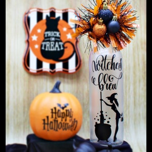 Witches Brew-halloween-lighted Wine Bottles-gift-home Décor - Etsy