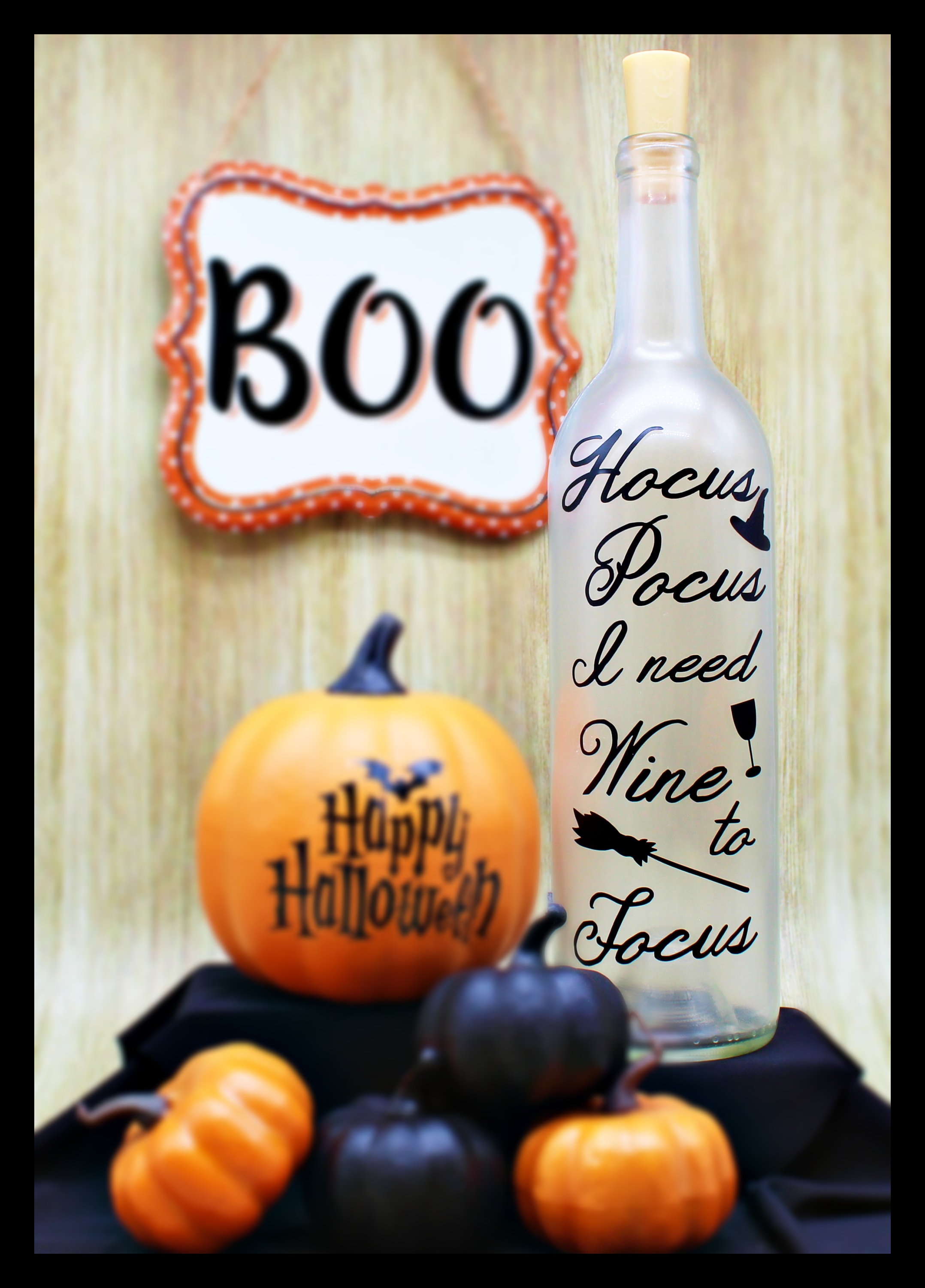 Hocus Pocus I Need Wine to Focus-halloween-lighted Wine Bottles-gift ...