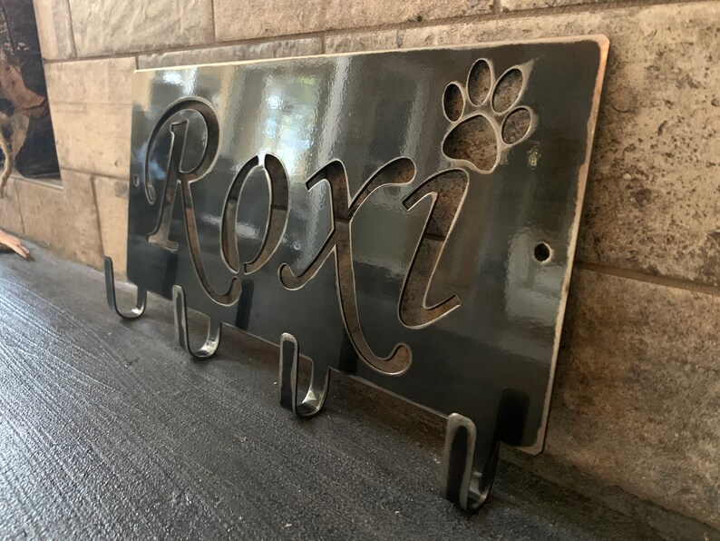 Custom Metal Dog Leash Holder / Rack / Hanger With | Etsy