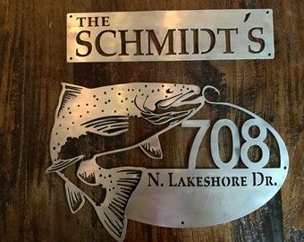 Metal Salmon Sign - Etsy