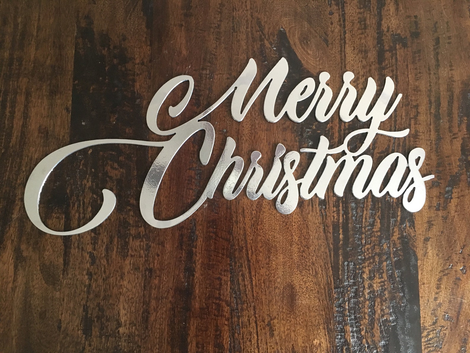 Merry Christmas Metal Sign Etsy