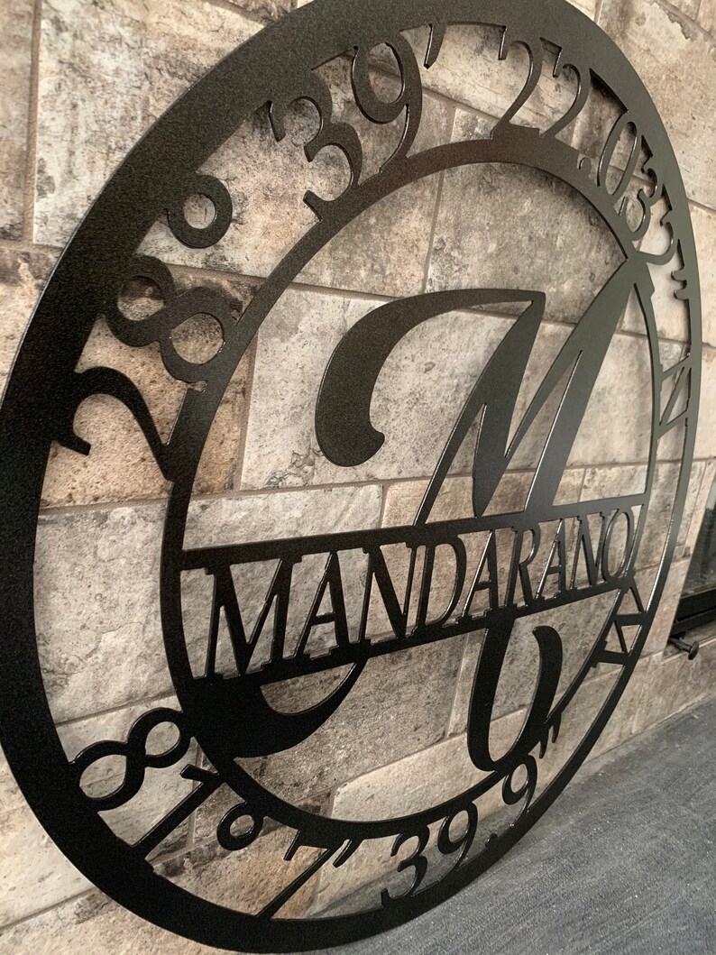 Custom Metal Last Name Coordinates Sign 42 Inches - Etsy