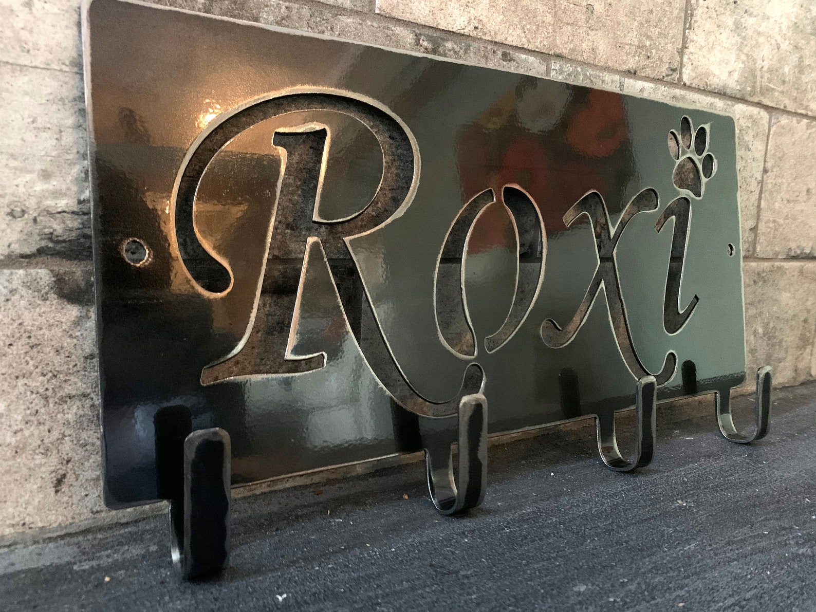 Custom Metal Dog Leash Holder / Rack / Hanger With | Etsy