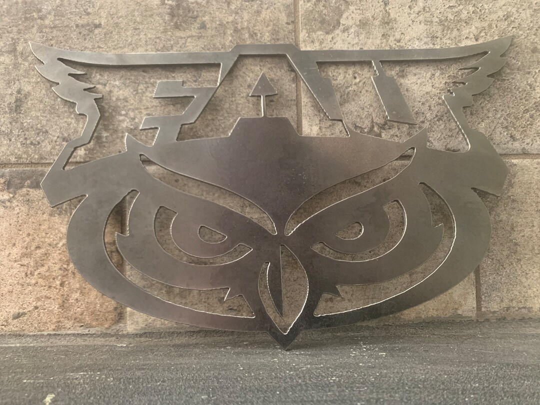 Metal FAU Owl Head Sign 11 Inches - Etsy