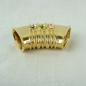 Vintage Scarf Ring 80s Gold Tone Chunky Scarf Holder Colorful ...