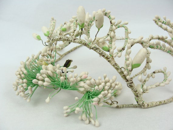 Vintage Wax Flower Bridal Crown 1920s Antique Floral … - Gem