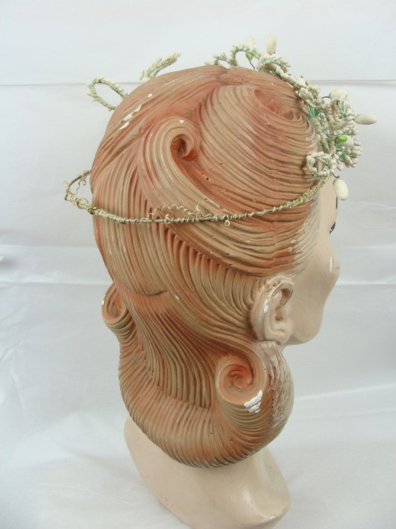 Vintage Wax Flower Bridal Crown 1920s Antique Floral … - Gem