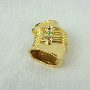 Vintage Scarf Ring 80s Gold Tone Chunky Scarf Holder Colorful ...