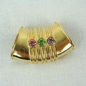 Vintage Scarf Ring 80s Gold Tone Chunky Scarf Holder Colorful ...