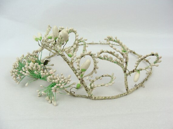 Vintage Wax Flower Bridal Crown 1920s Antique Floral … - Gem