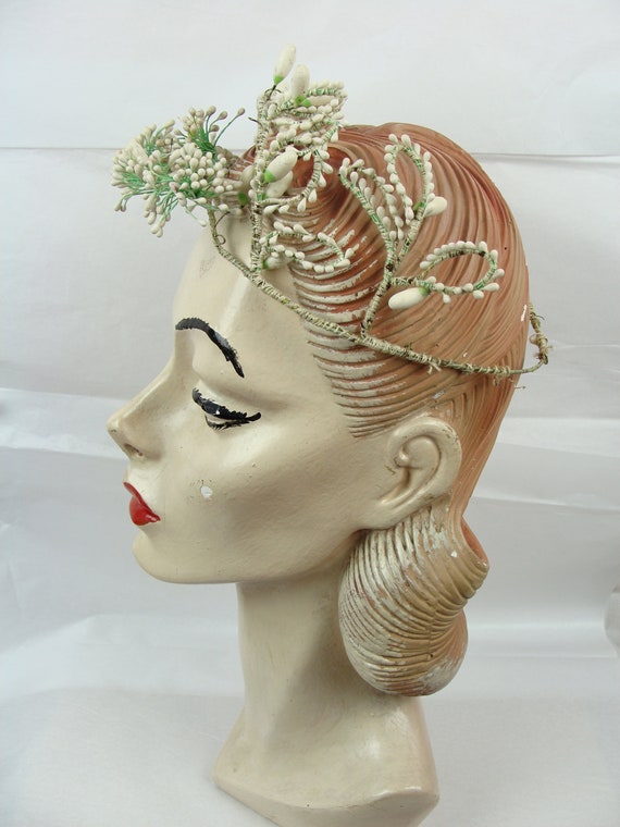 Vintage Wax Flower Bridal Crown 1920s Antique Floral … - Gem