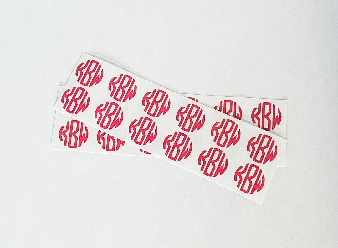 Set of 24 Small 3/4 Monogram Decals Small Monogram Stickers, Phone ...