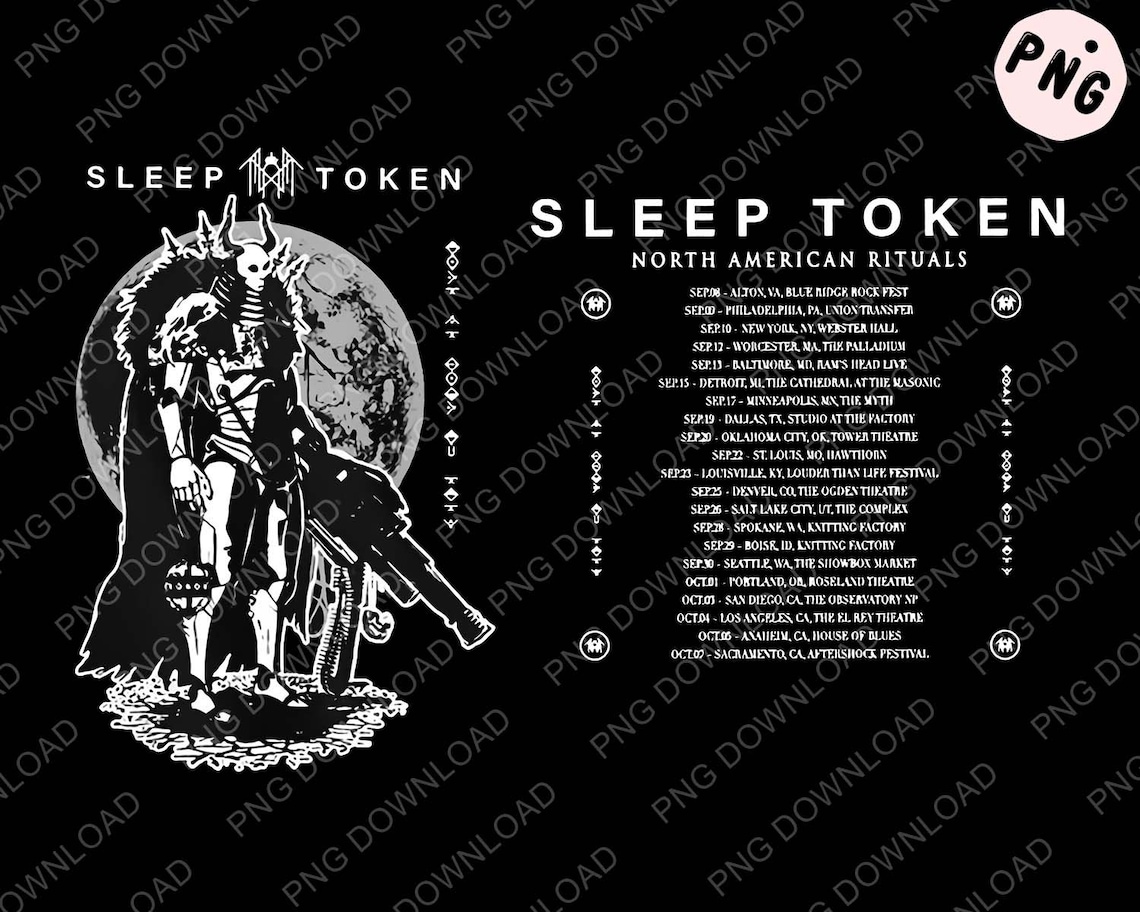 Sleep Token 2023 Tour Png Svg Sleep Token North America Tour Etsy Ireland