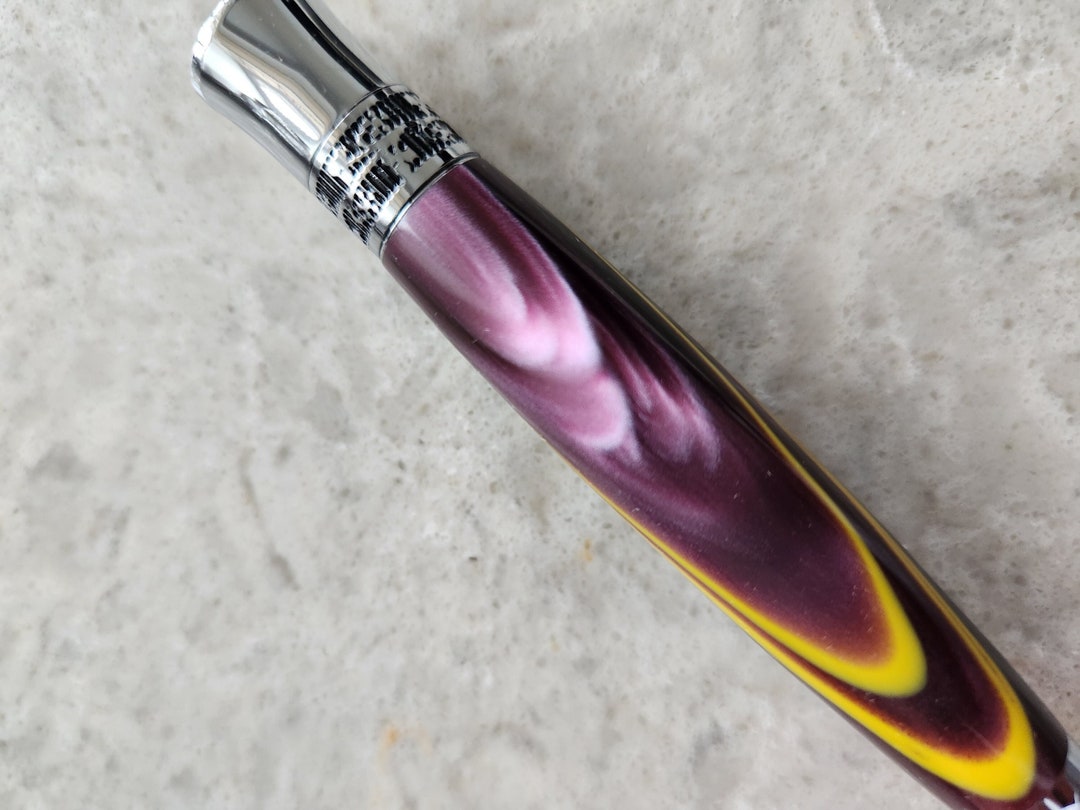 Purple and Gold Twist Top Ballpoint Pen Ideal Gift Birthday - Etsy
