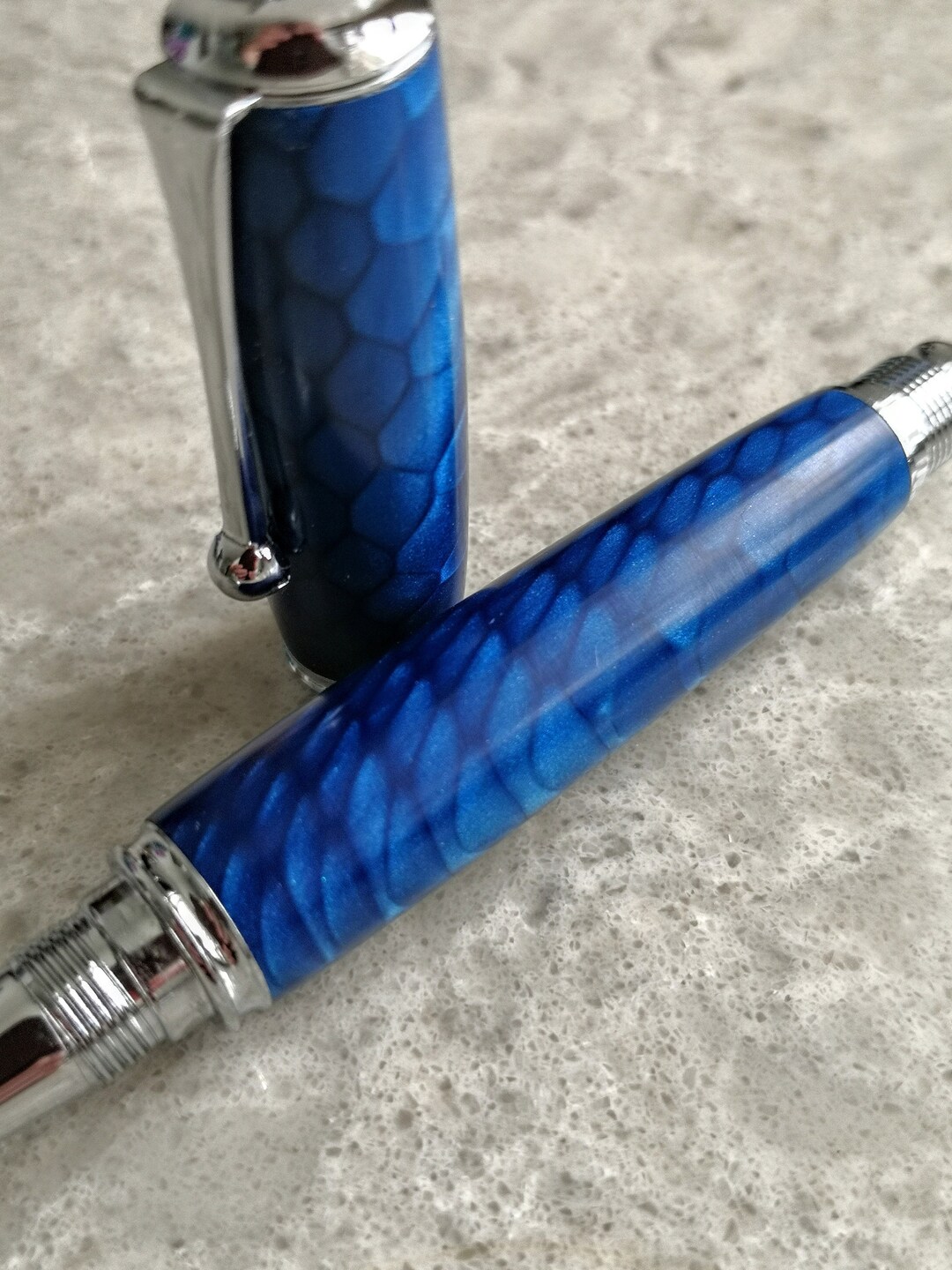 Dark Blue Reptile / Snake Design Ballpoint or Fountain Pen - Etsy New ...