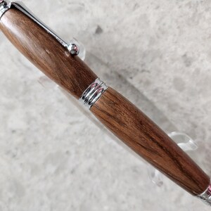 Walnut Wood Pen: Chrome Trim, Ballpoint or Fountain - Etsy