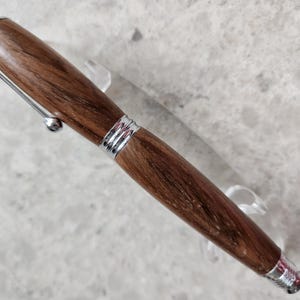 Walnut Wood Pen: Chrome Trim, Ballpoint or Fountain - Etsy