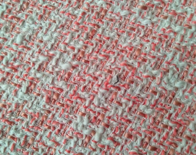 Pale Pink Tweed for Tailoring, Luxury Couture. Pink Fabric by the Meter ...