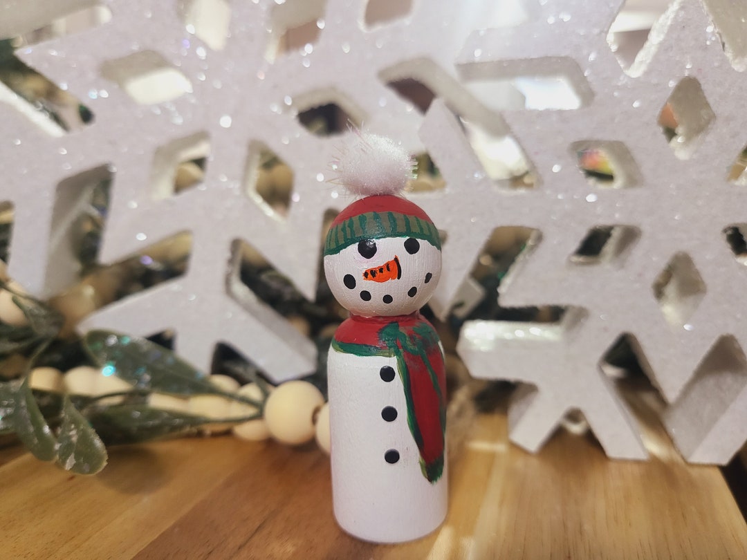 Snowman Peg Doll - Etsy