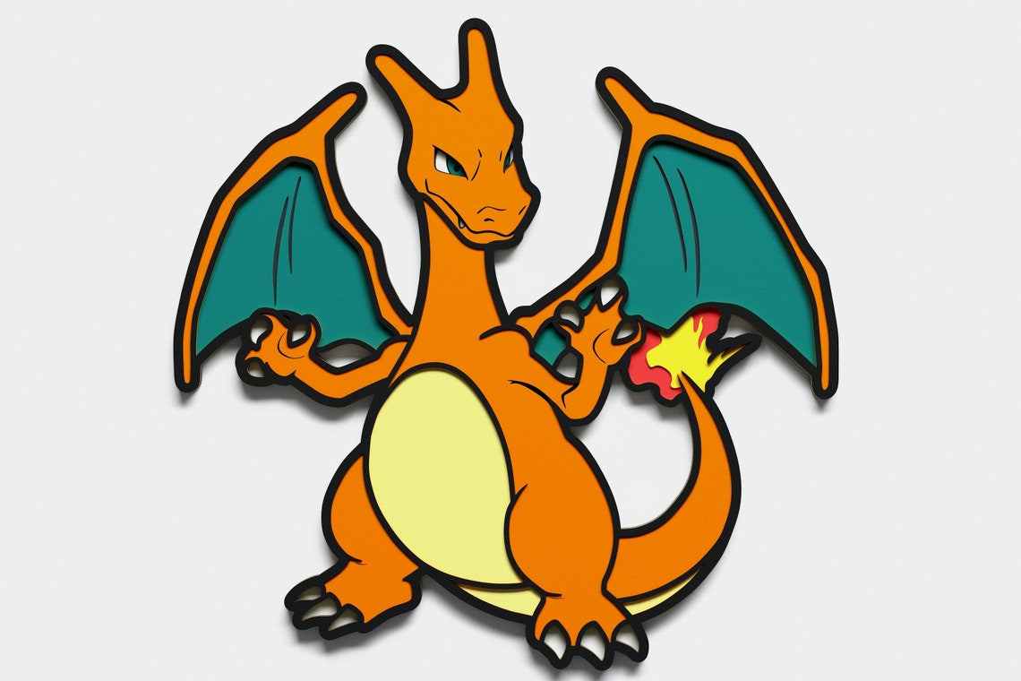 Multilayer Charizard Pokemon 3d svg Design DXF SVG Layered | Etsy
