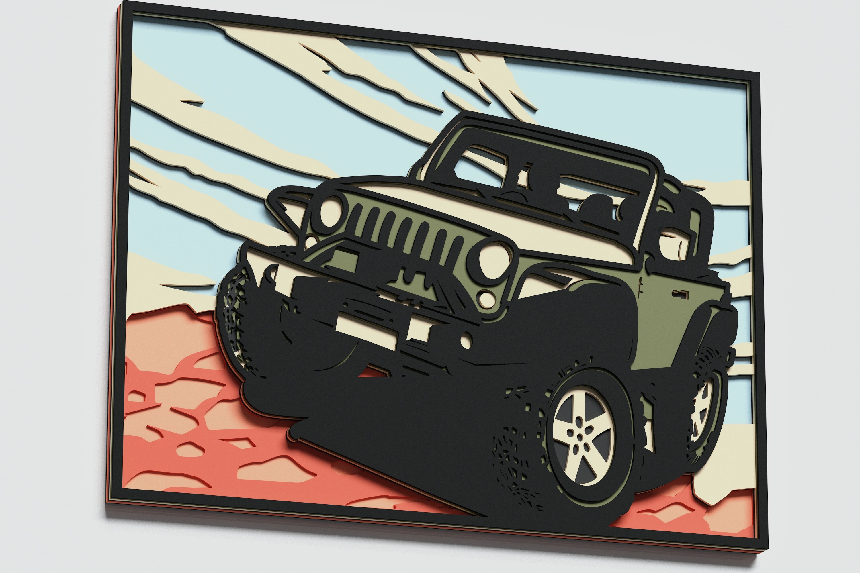 Multilayer Jeep Design DXF SVG Vector Jeep Mandala file for | Etsy