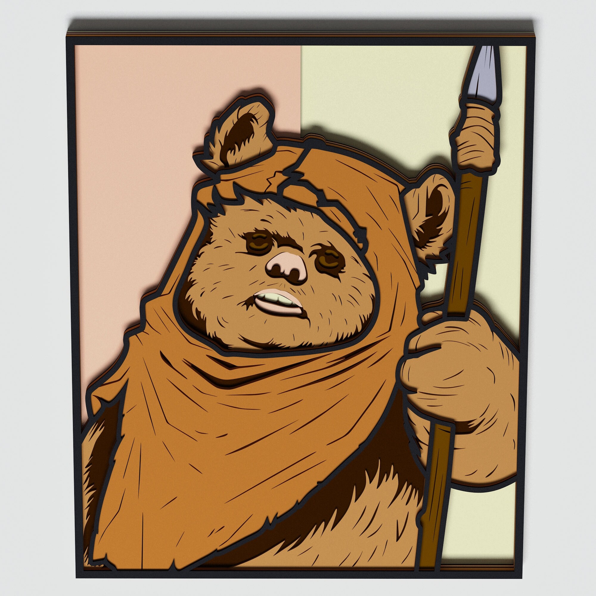 Multilayer Ewok 3d svg Design DXF SVG Vector Star Wars | Etsy