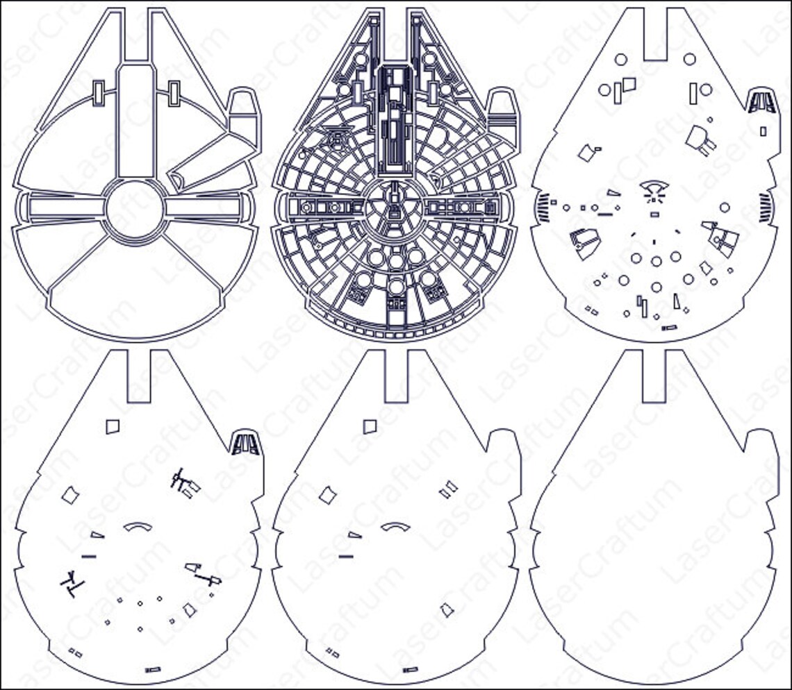 Multilayer Millennium Falcon Mandala SVG Layered Star Wars | Etsy