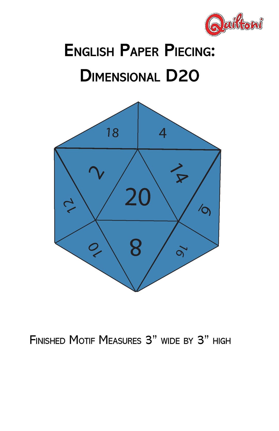 D20 EPP (hand Sewing) PDF Pattern (templates Included to Print) - Etsy