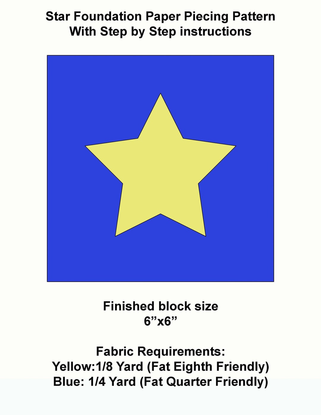 Star Foundation Paper Piecing Pattern FPP - Etsy