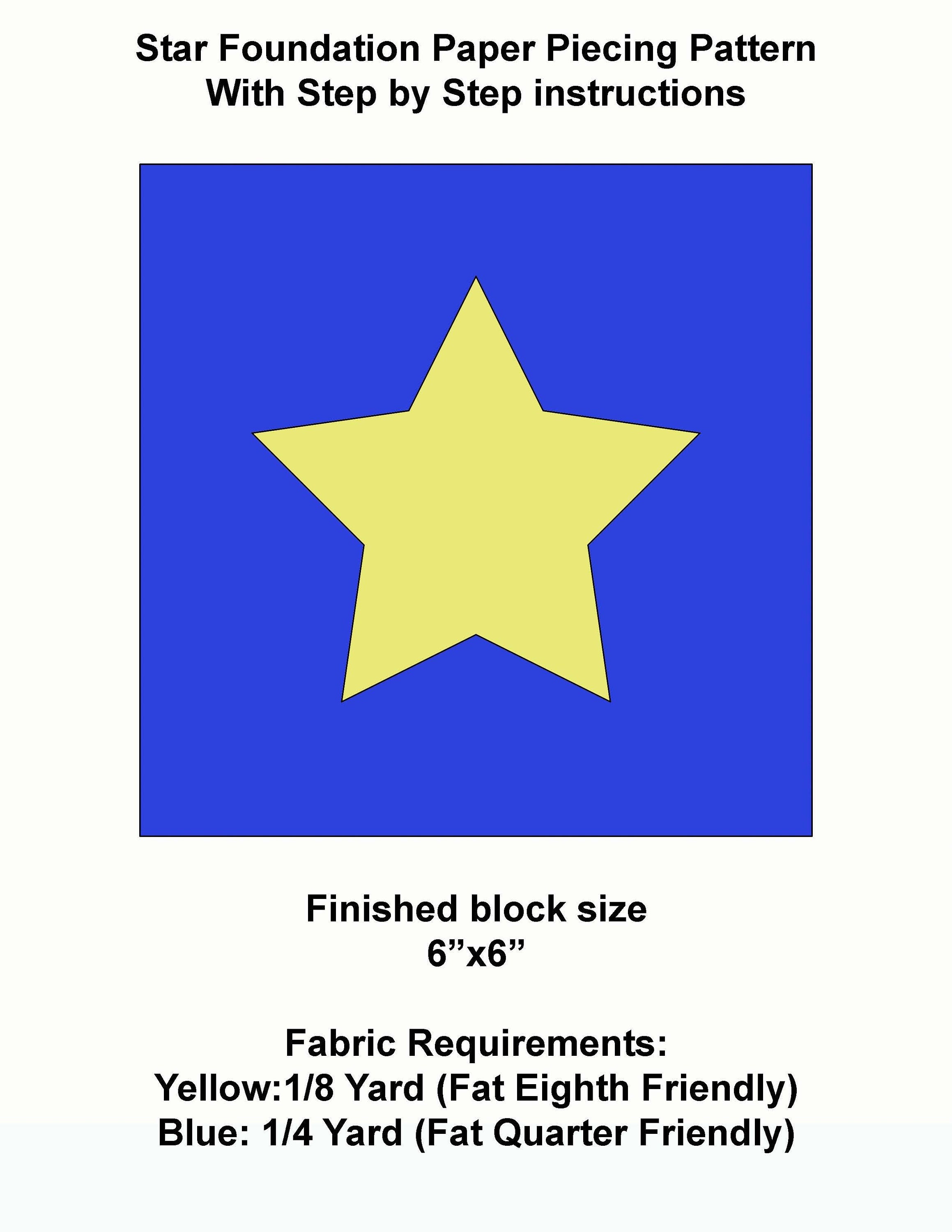 Star Foundation Paper Piecing Pattern FPP - Etsy