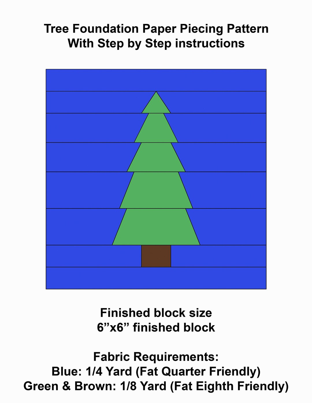 Tree Foundation Paper Piecing Pattern FPP - Etsy