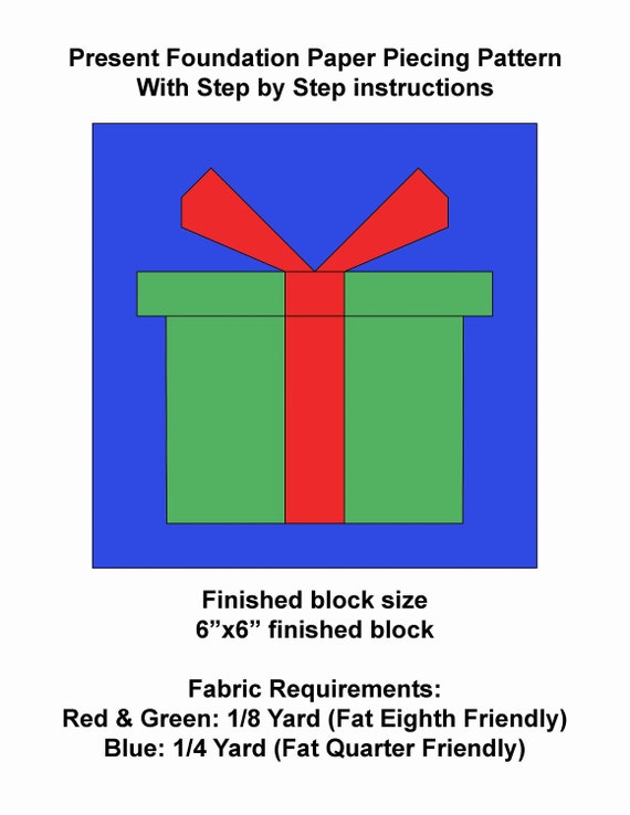 Present Foundation Paper Piecing Pattern FPP - Etsy